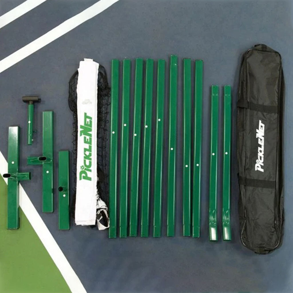 Picklenet® Heavy duty flat poles never bend. Quick setup. No clips ...